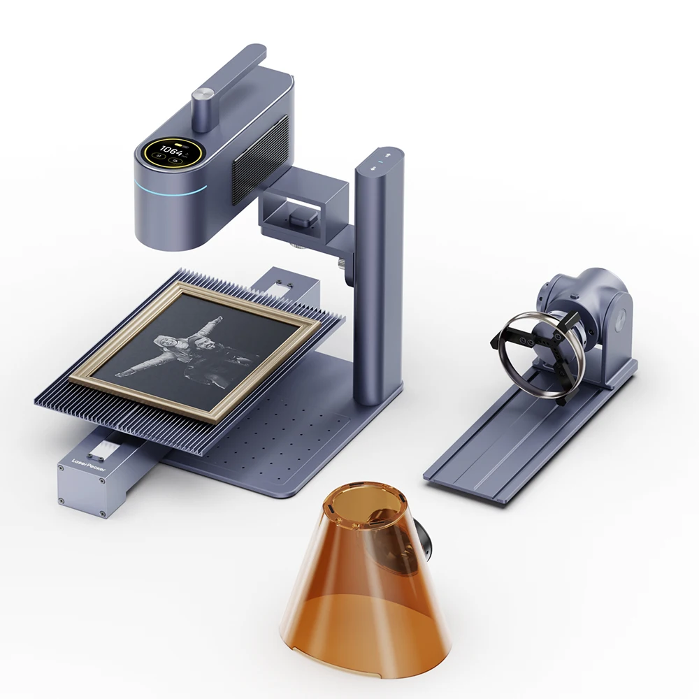 LaserPecker LP4 Deluxe With Rotary Slide Handheld Fiber Laser Marking ...